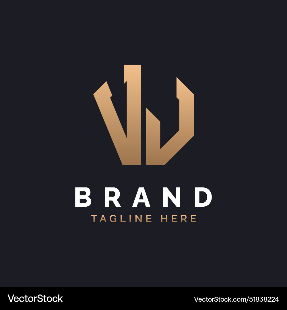 Vj logo design modern minimal elegant and luxury Vector Image