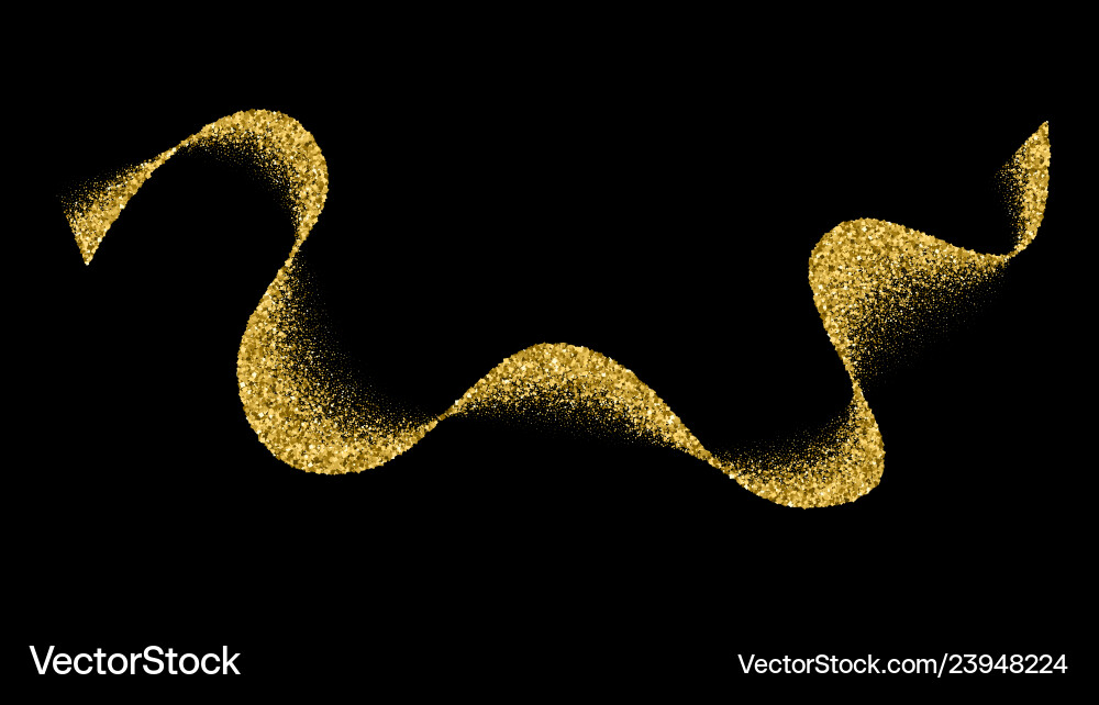 Wave gold glitter texture Royalty Free Vector Image