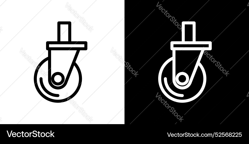 Cart trolley wheel icon set on white background Vector Image