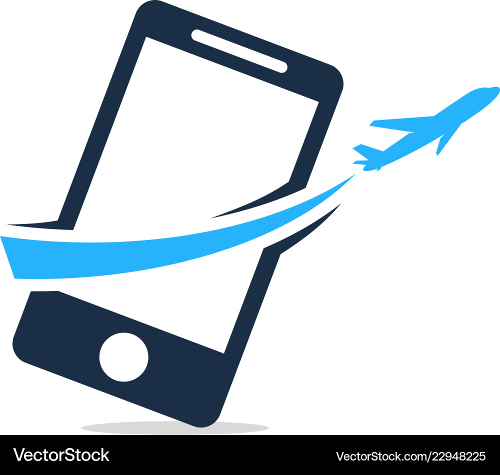 Cellphone travel logo icon design Royalty Free Vector Image