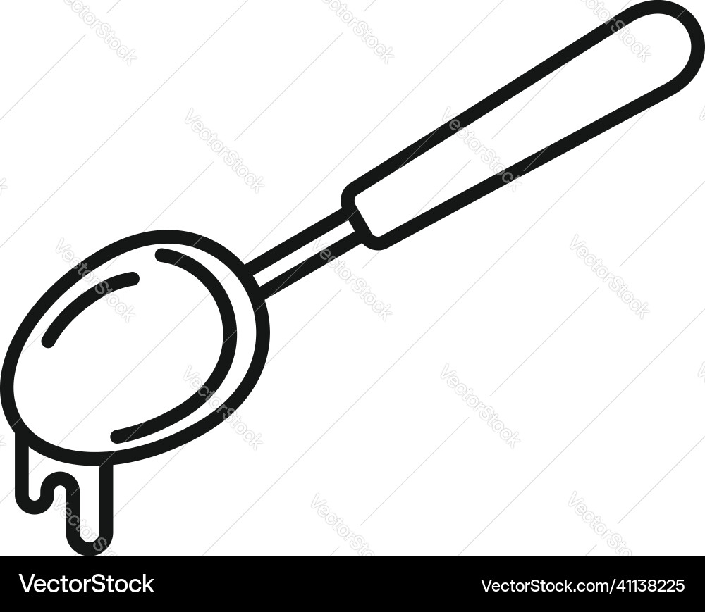 Chocolate paste spoon icon outline cocoa Vector Image