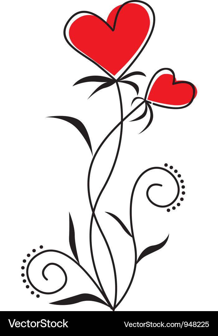 Flower heart Royalty Free Vector Image - VectorStock