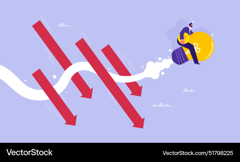 Idea for overcome difficulty in economic crisis Vector Image