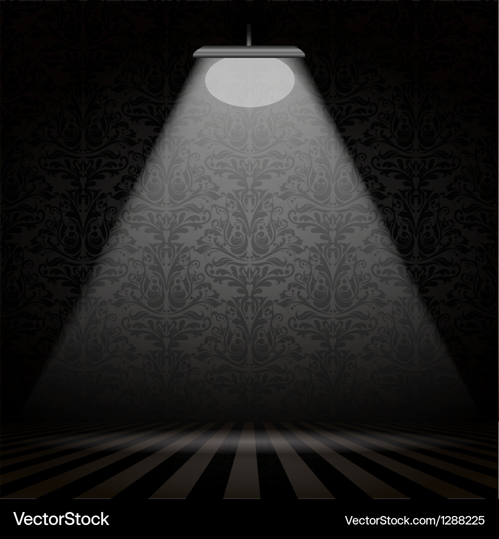 Interior with spotlight Royalty Free Vector Image