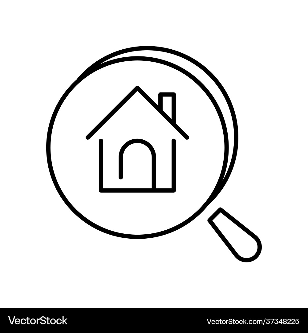 Monochrome simple apartment search icon Royalty Free Vector