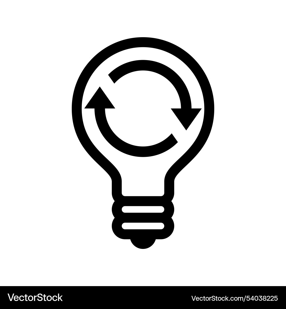 Renewable energy icon lightbulb recycle sign Vector Image