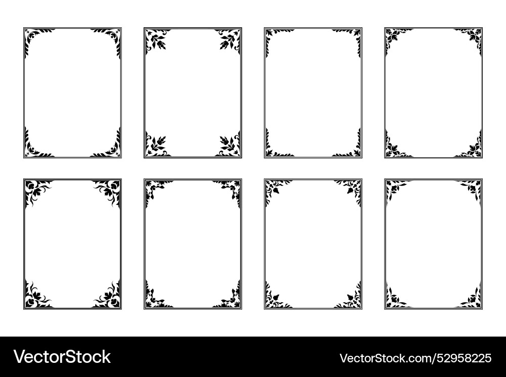 Retro ornamental frame rectangle ornament border Vector Image
