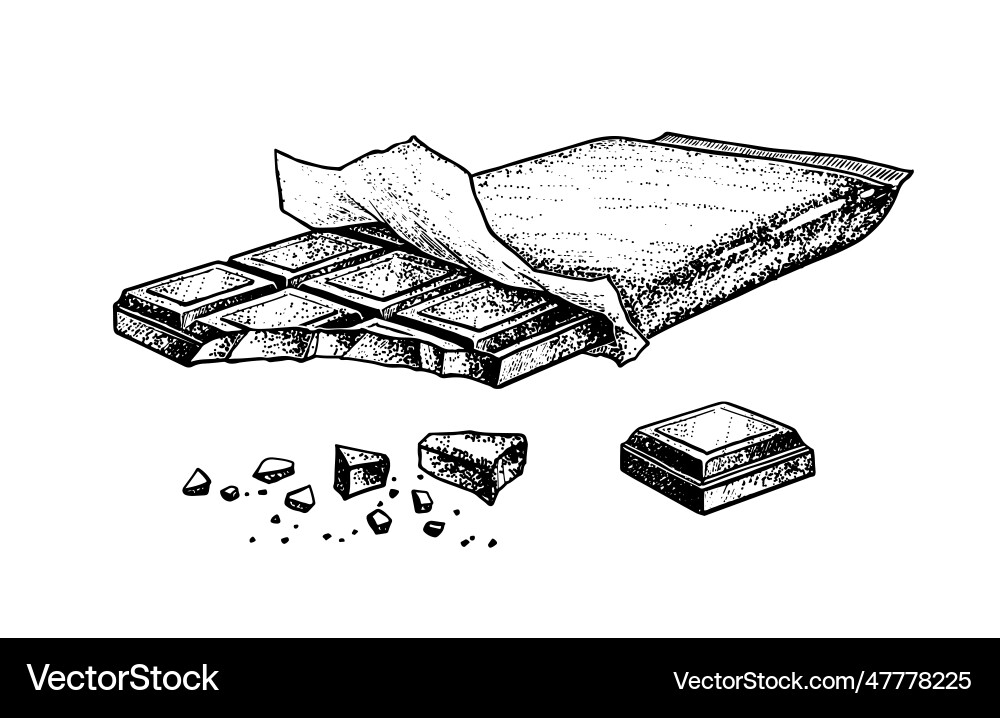 Sketch set of chocolate Royalty Free Vector Image