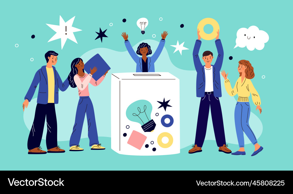 Team building funny game office employees play Vector Image