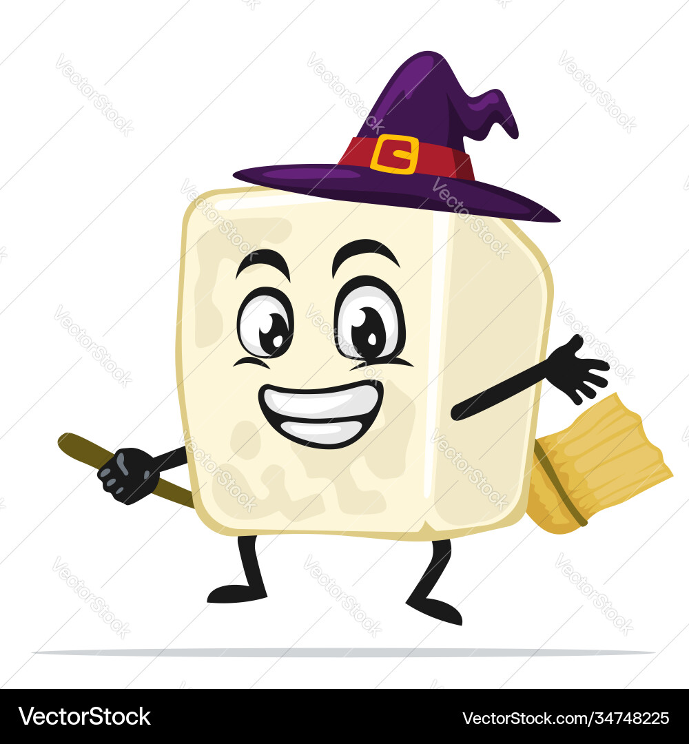 Tofu mascot or character Royalty Free Vector Image