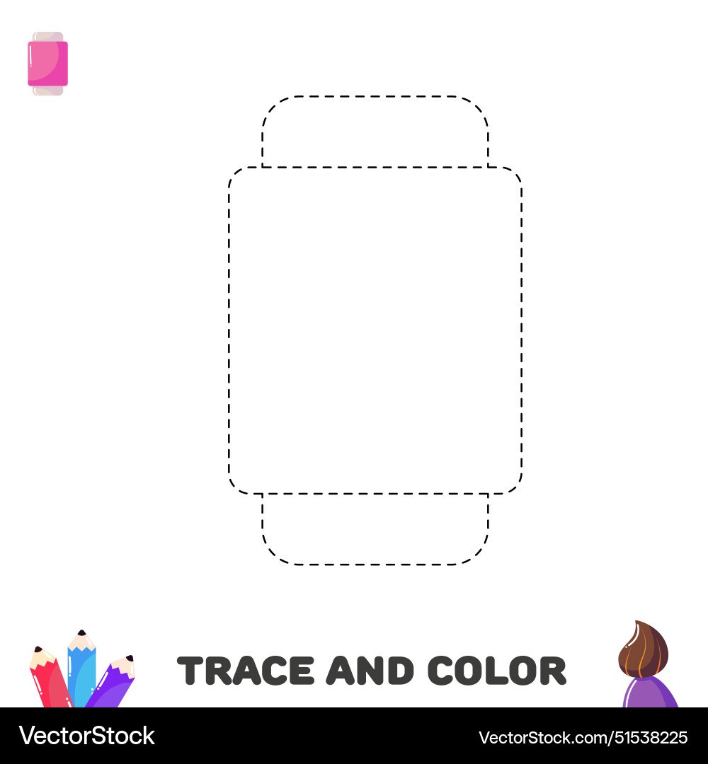 Trace and color eraser handwriting practice for Vector Image