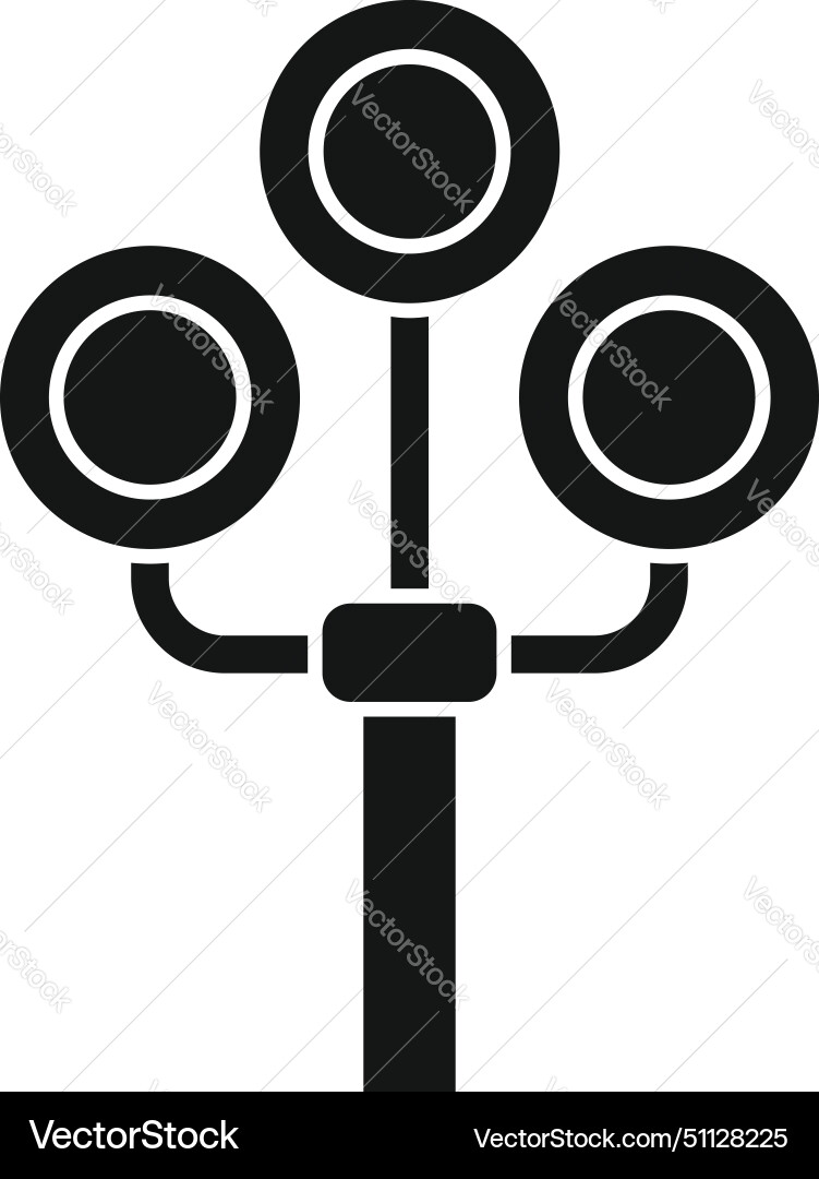 Triple railway lights icon simple crossing Vector Image