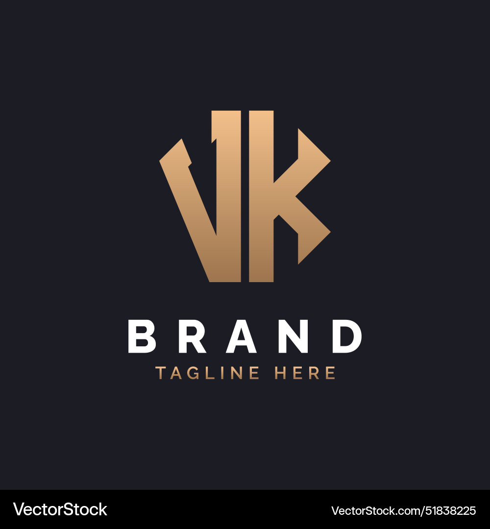 Vk logo design modern minimal elegant and luxury Vector Image
