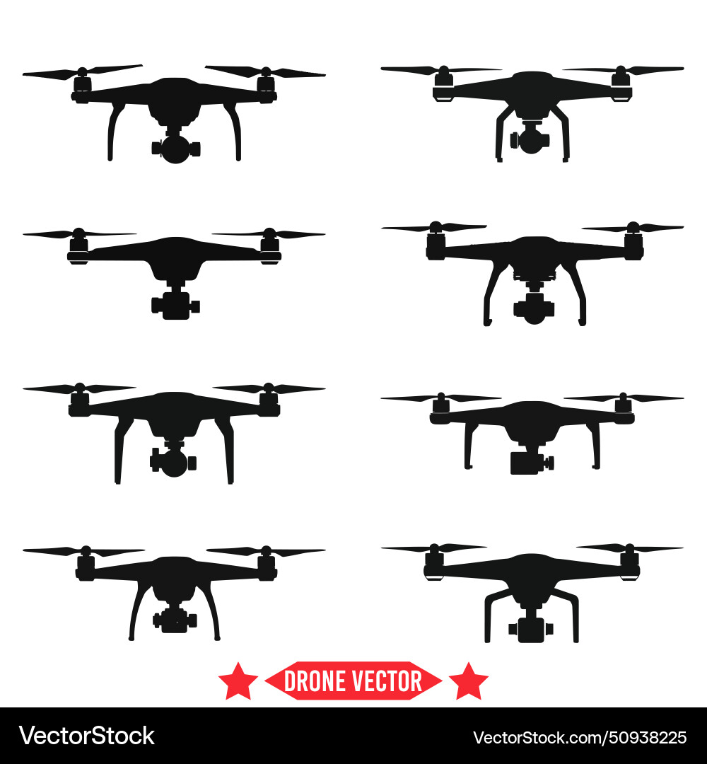 Winged wonders high flying drone collection Vector Image