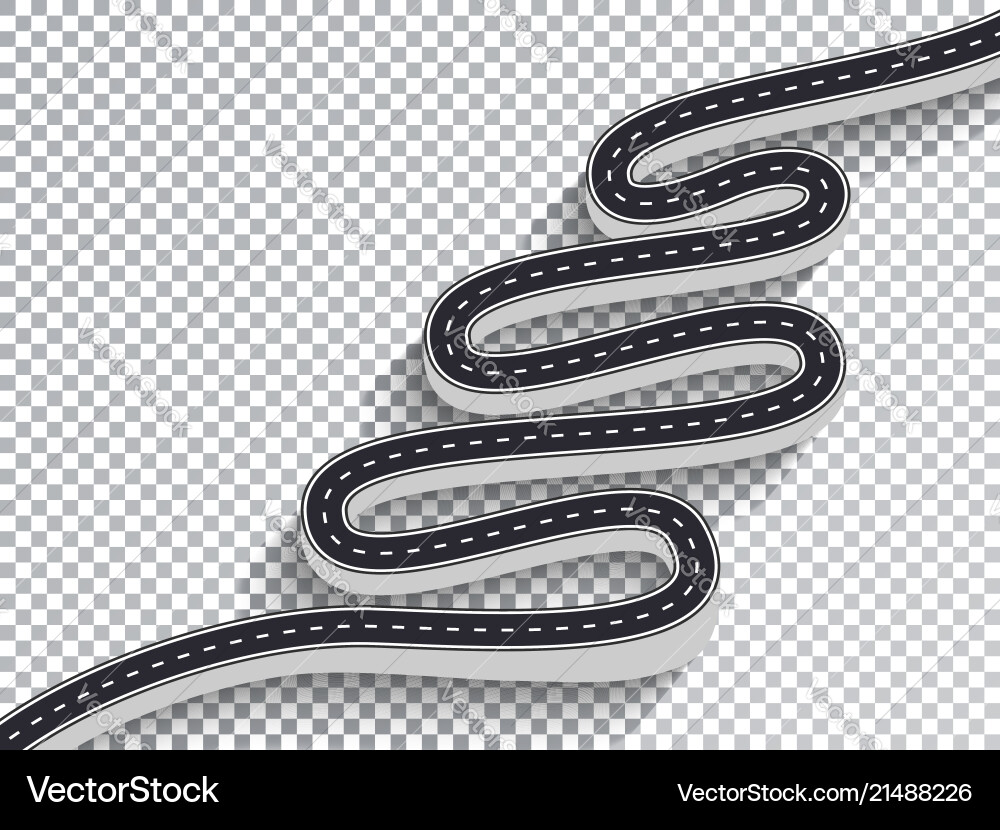 3d winding road isolated transparent special Vector Image