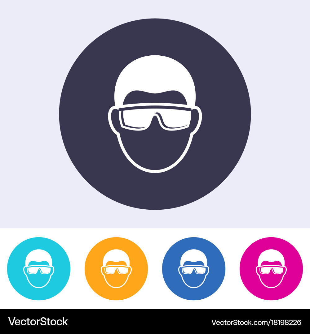 Abstract eye protection sign icon Royalty Free Vector Image