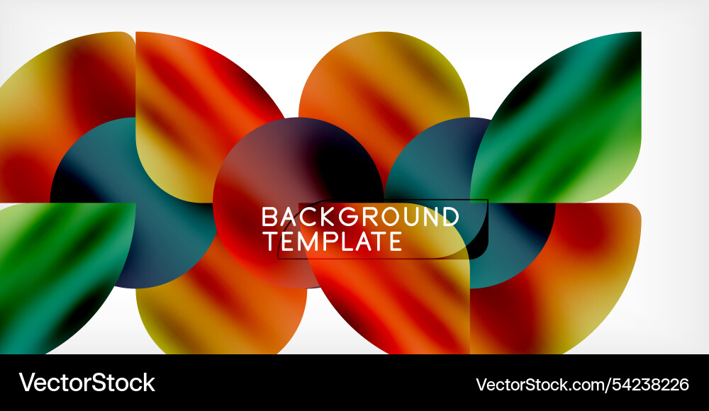 Color geometric shapes background shadow circles Vector Image