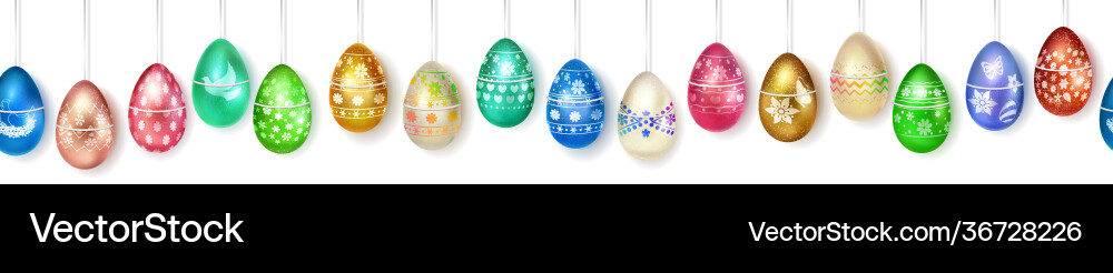 Colorful Easter Egg Banner Royalty Free Vector Image