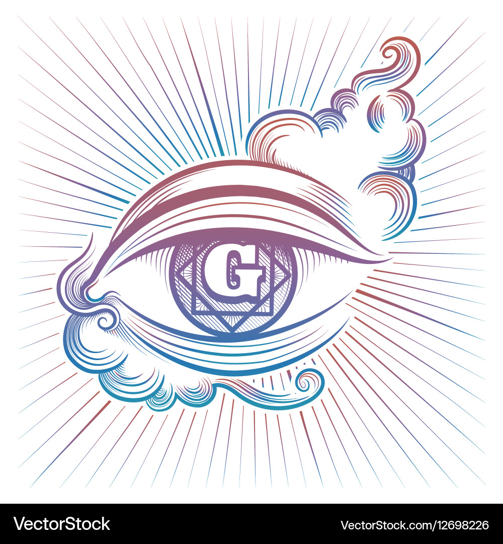 Colorful spiritual eye design Royalty Free Vector Image