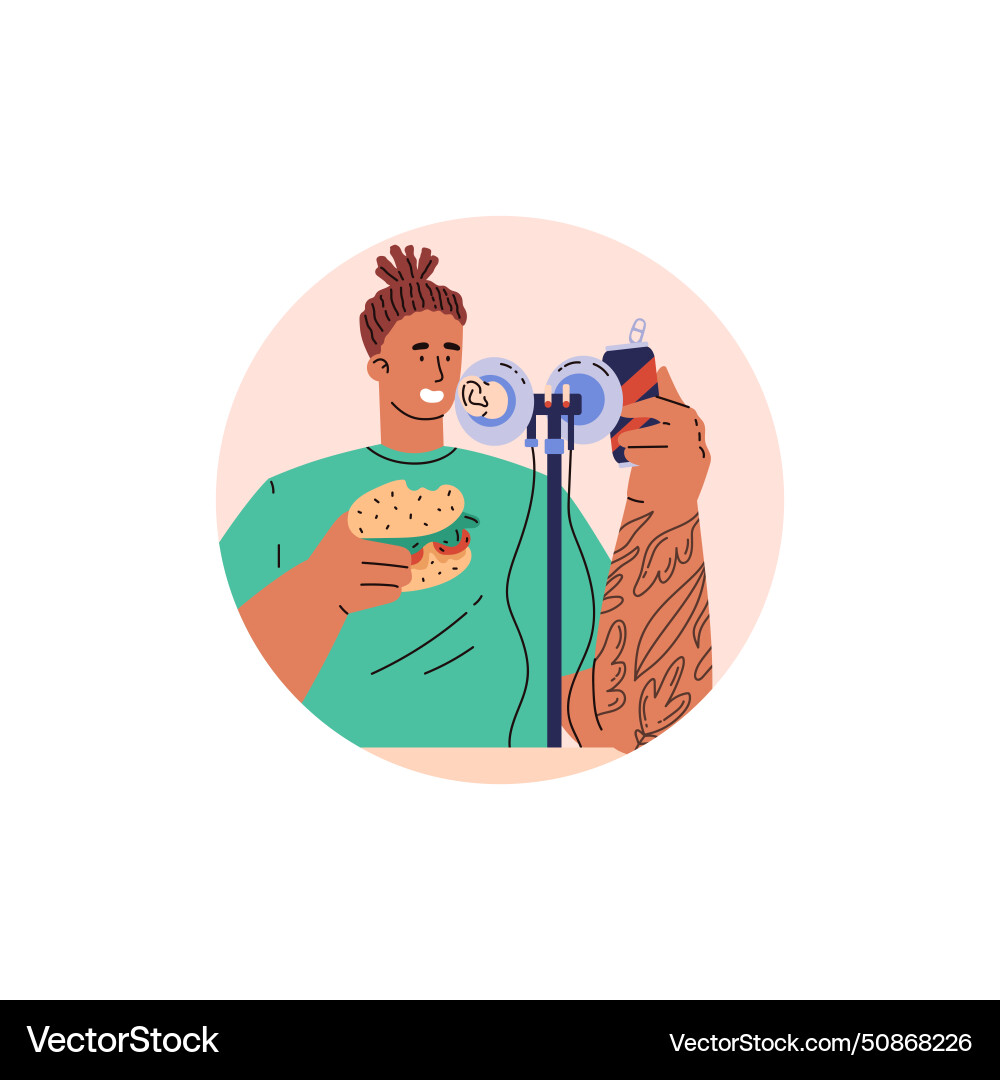Concept of the creator asmr icon in a flat Vector Image