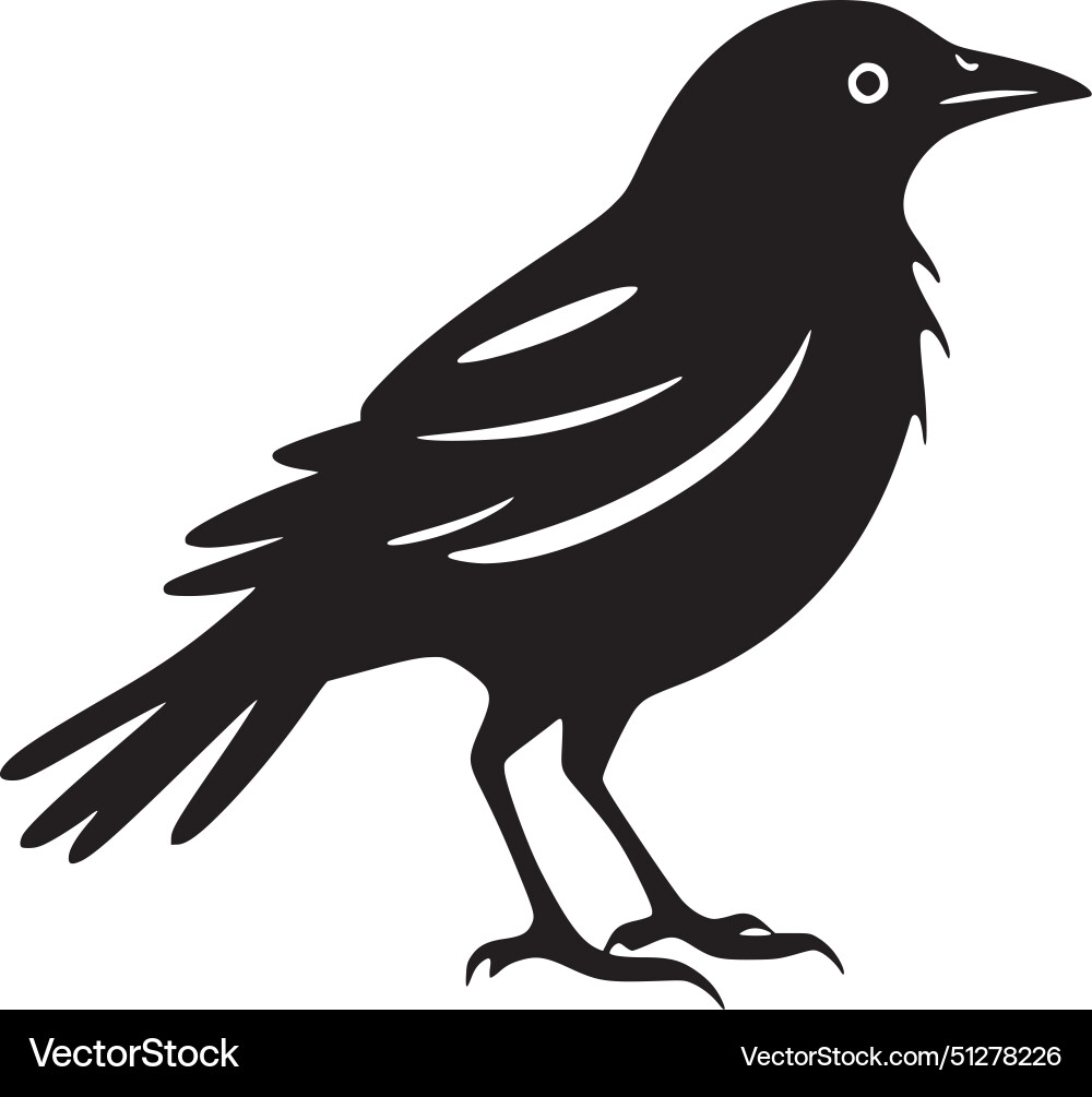 Crow - minimalist and flat logo Royalty Free Vector Image