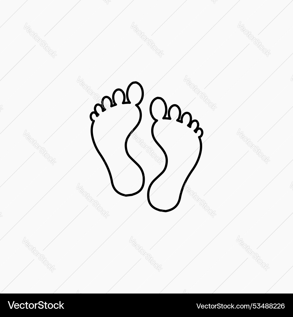 Footprintline in thin line black color flat Vector Image