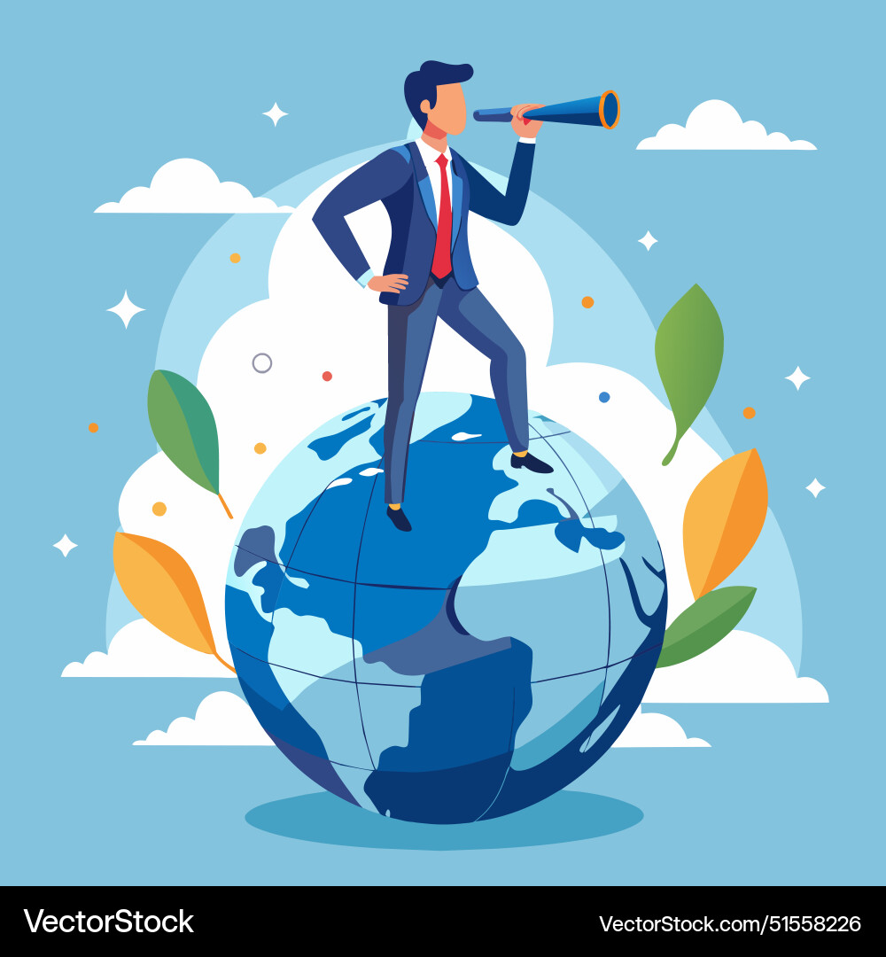 Globalization global business vision world Vector Image