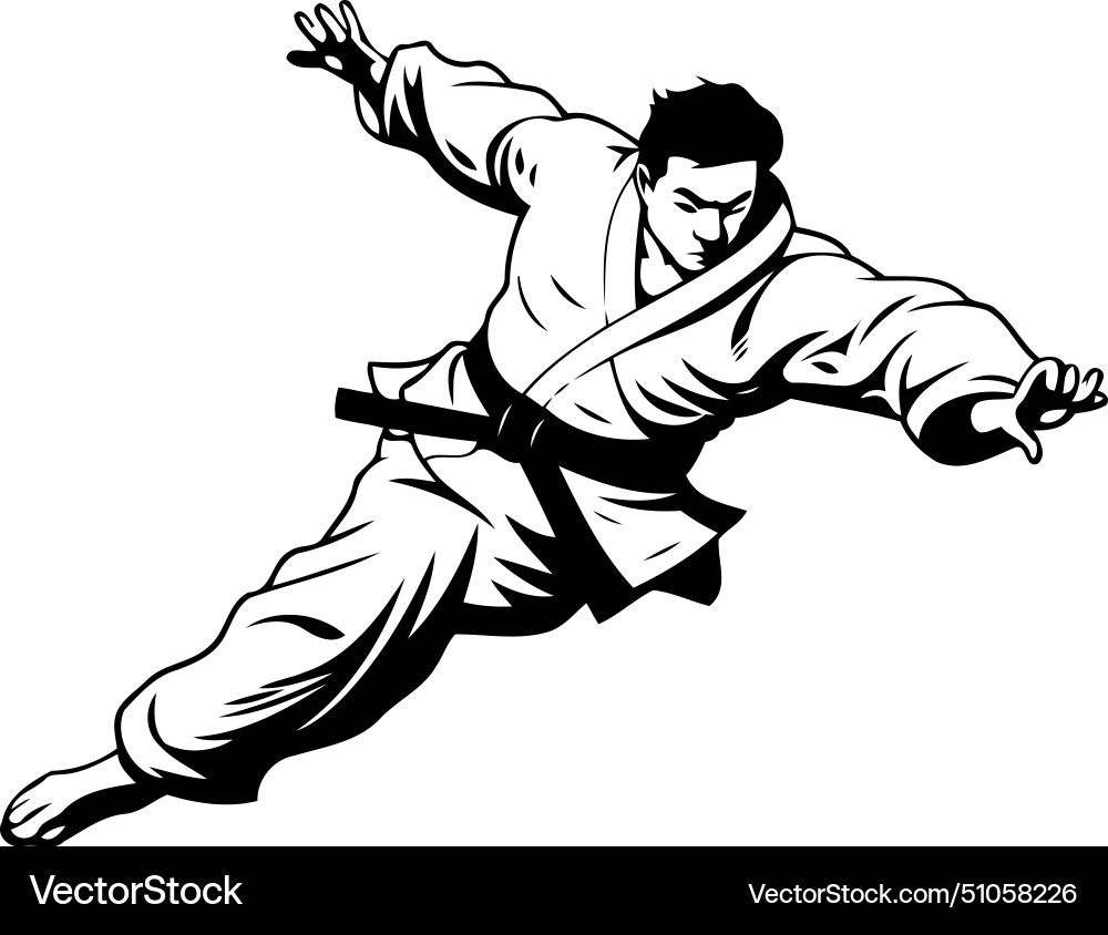 Karate man in kimono martial arts Royalty Free Vector Image