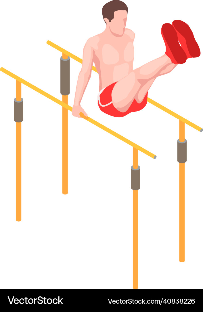 Parallel bars athlete composition Royalty Free Vector Image