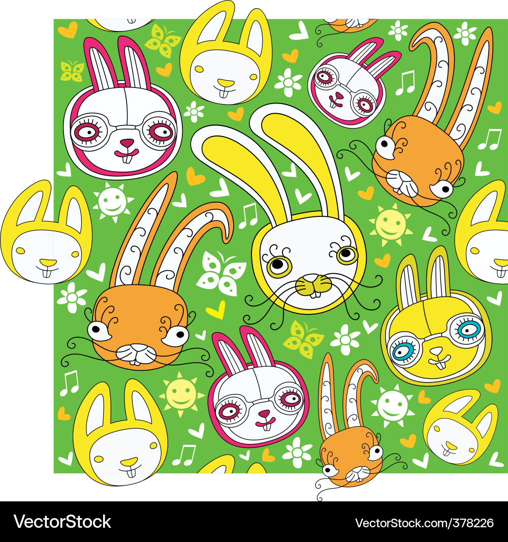 Rabbit background Royalty Free Vector Image - VectorStock