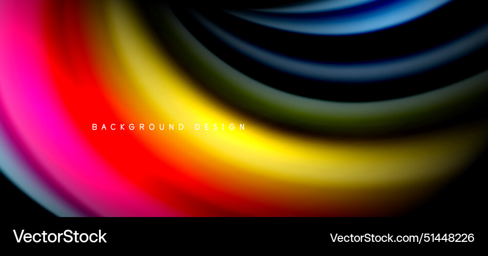 Rainbow color wave lines on black techno Vector Image