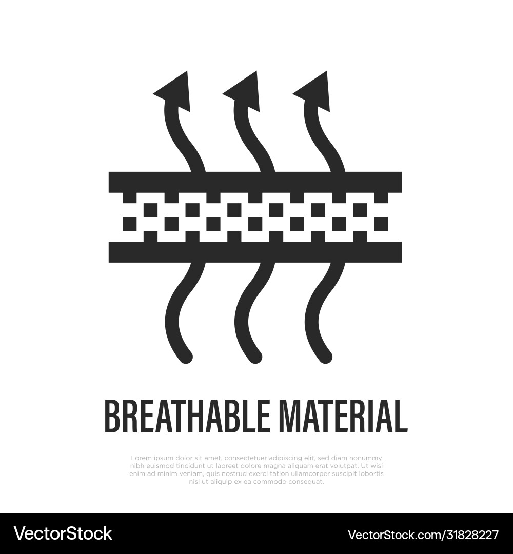 Breathable material thin line icon Royalty Free Vector Image