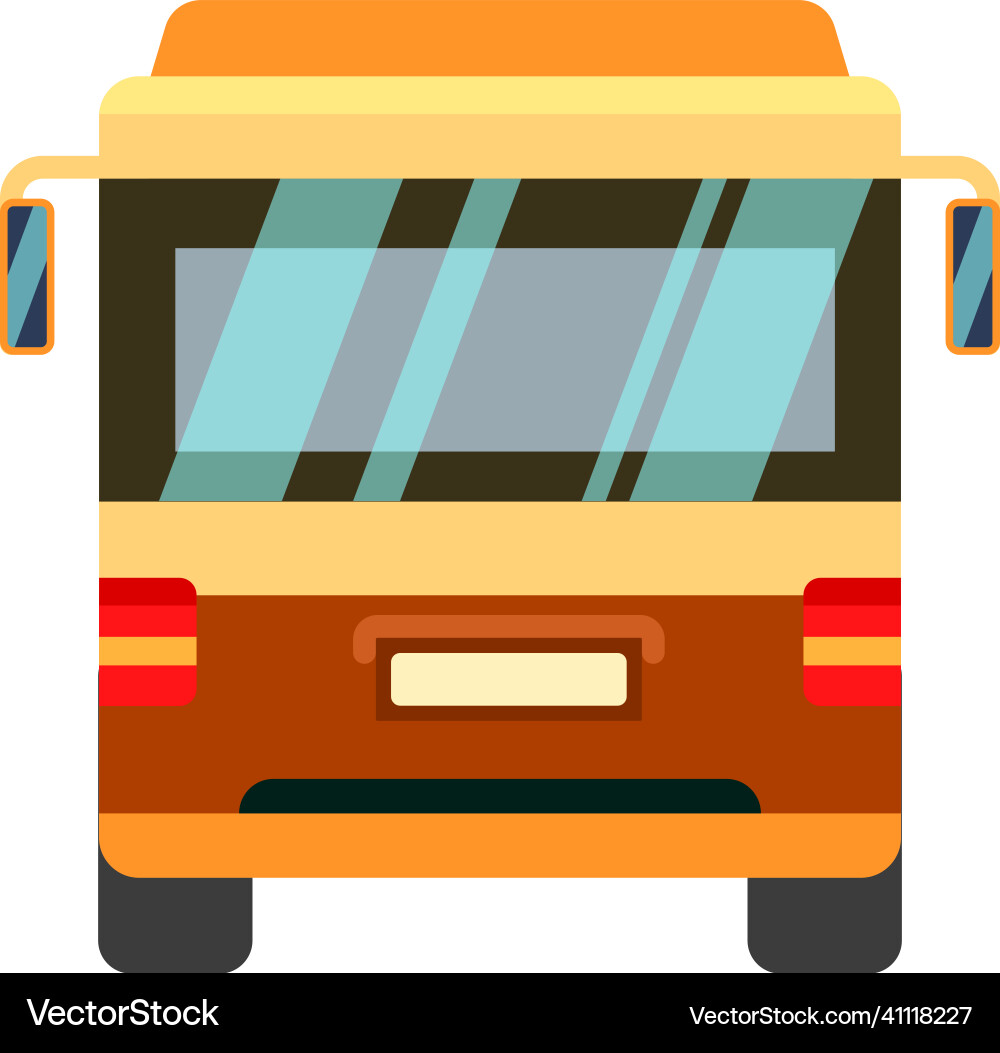 Bus rear view school yellow transport back Vector Image