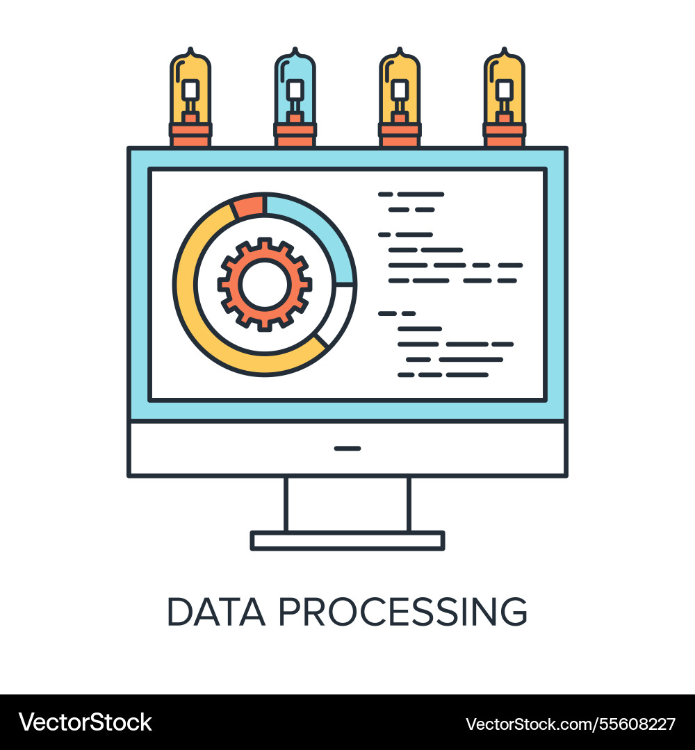 Data processing concept Royalty Free Vector Image