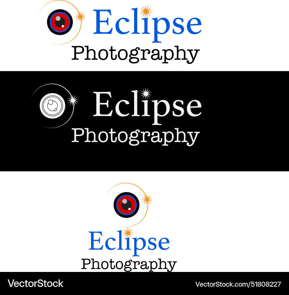 Eclipse photography logo Royalty Free Vector Image