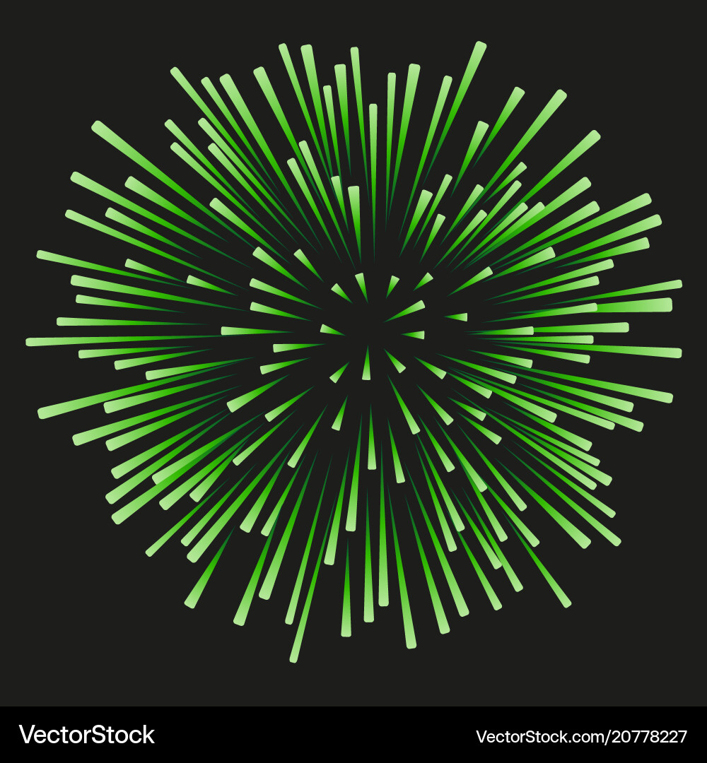 Fireworks green on a black background Royalty Free Vector