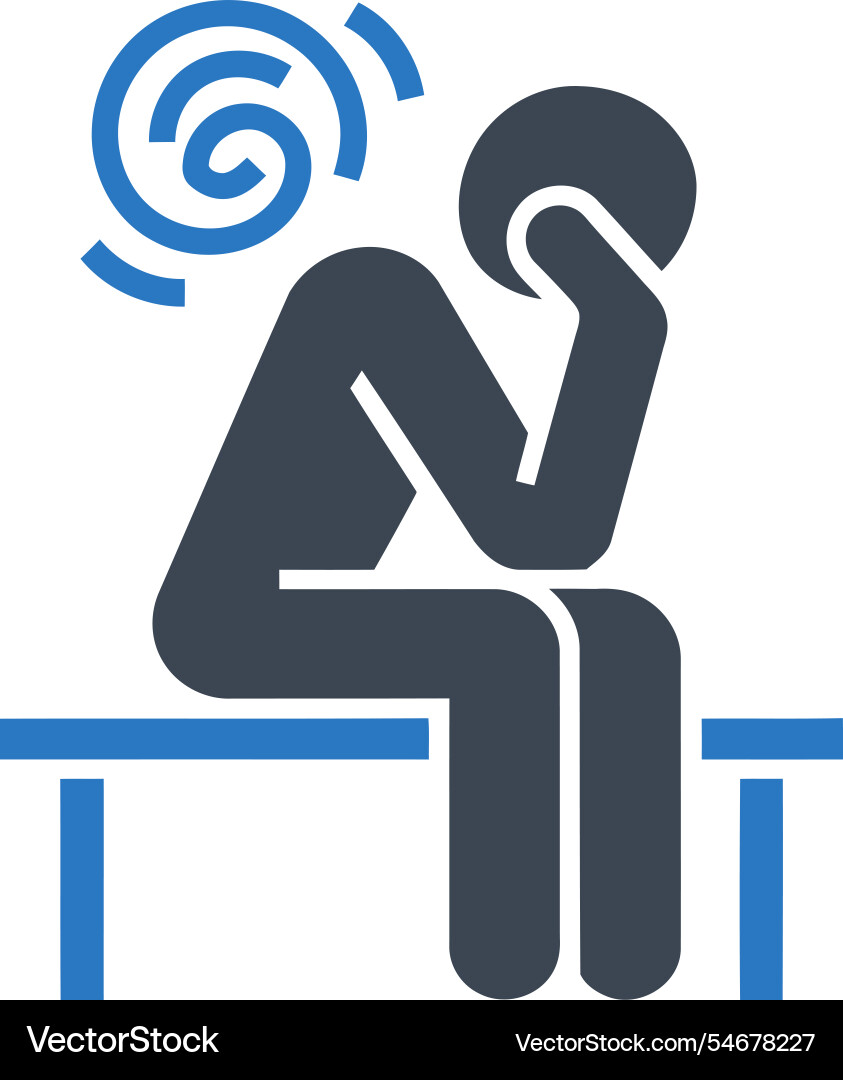 Sitting in distress icon Royalty Free Vector Image