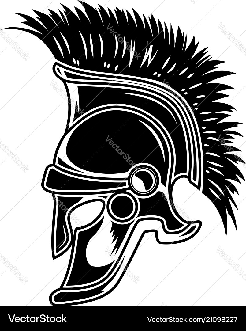 Spartan helmet isolated on white background Vector Image