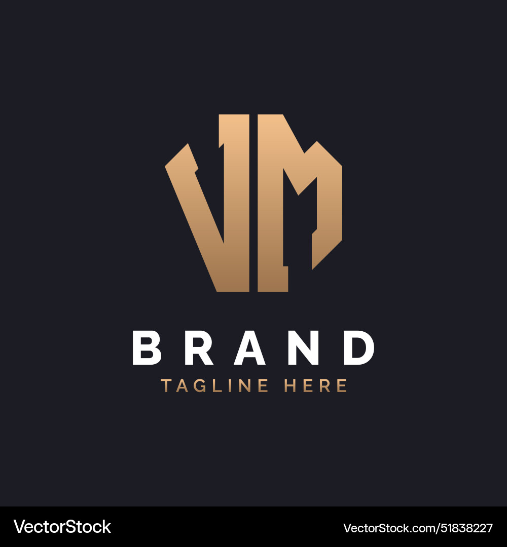 VM Monogram Logo - Minimal & Elegant Vector Image