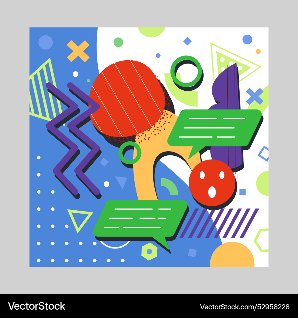 Abstract shapes colorful figures collage flat Vector Image