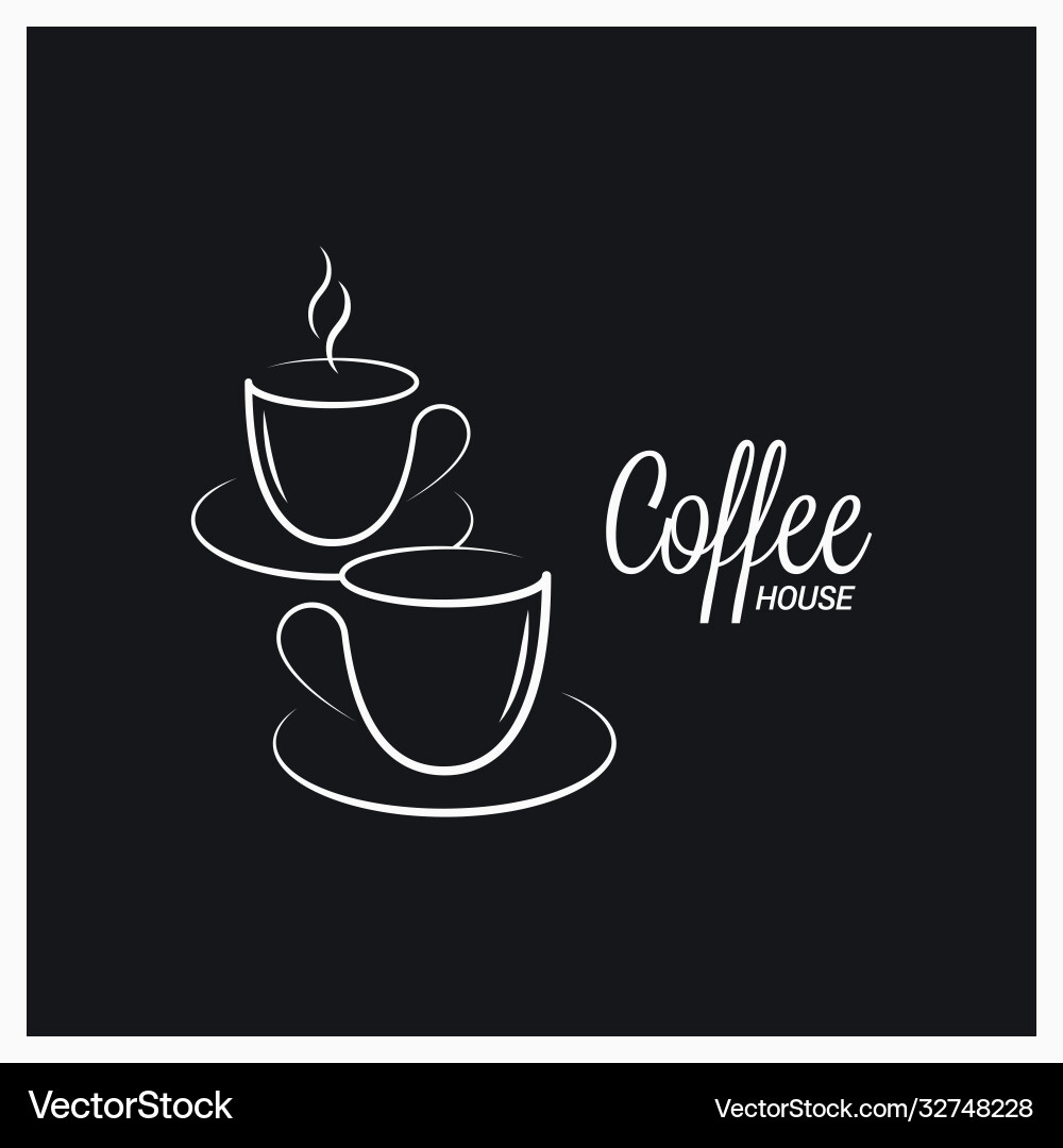 Coffee cup logo on concept black background Vector Image