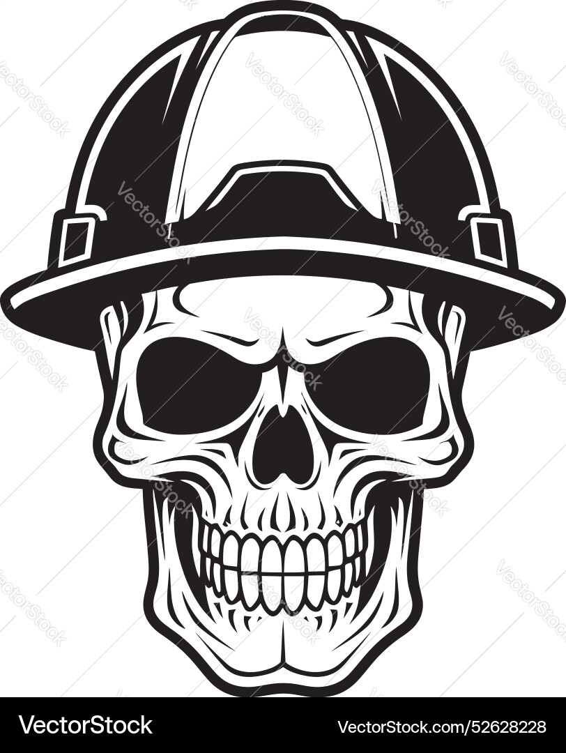 Hardhat skull sentinel construction worker logo Vector Image