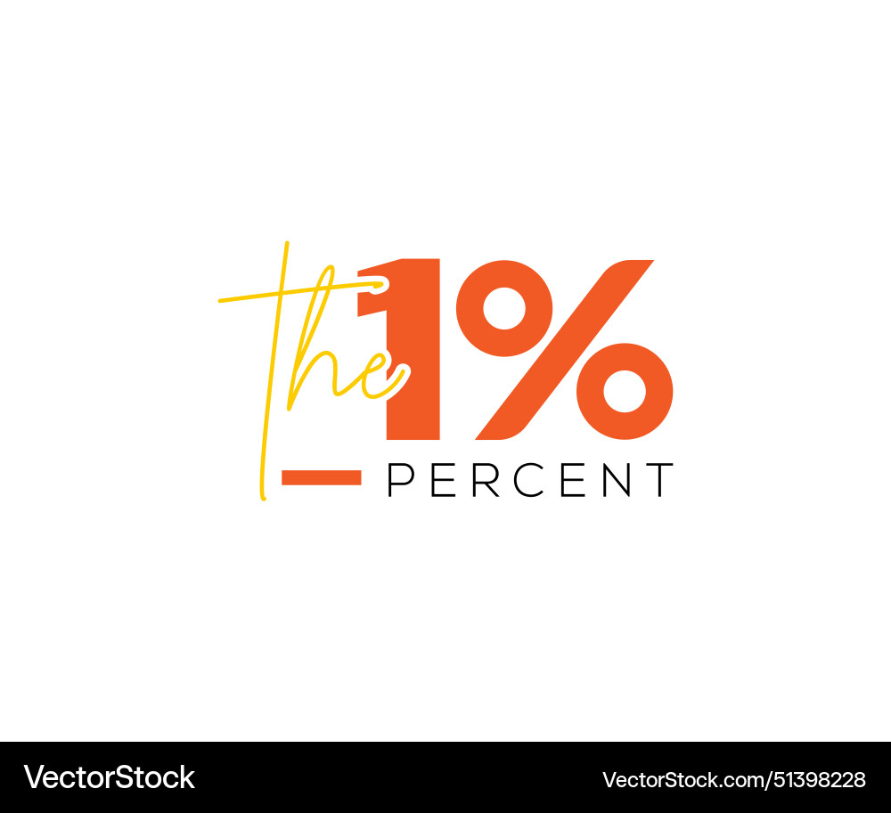 One percent logo design template Royalty Free Vector Image