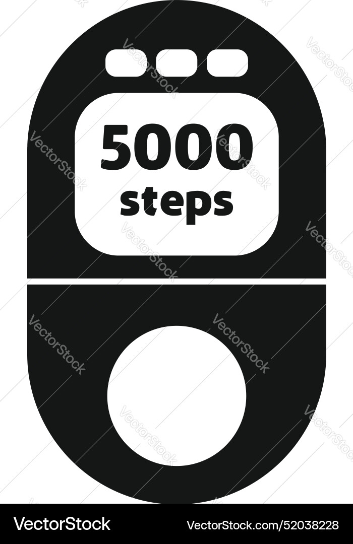 Pedometer showing 5000 steps icon simple style Vector Image