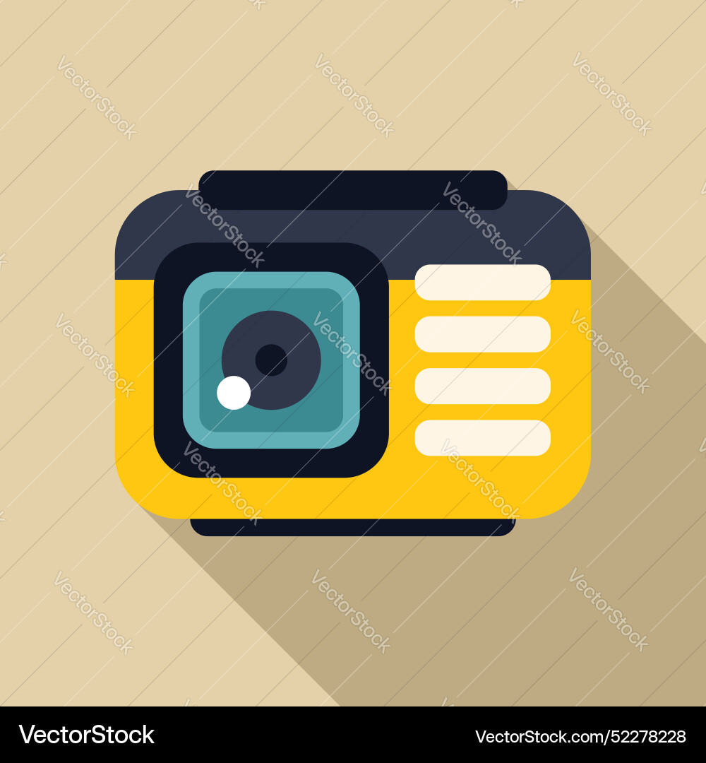 Yellow action camera capturing extreme sports Vector Image