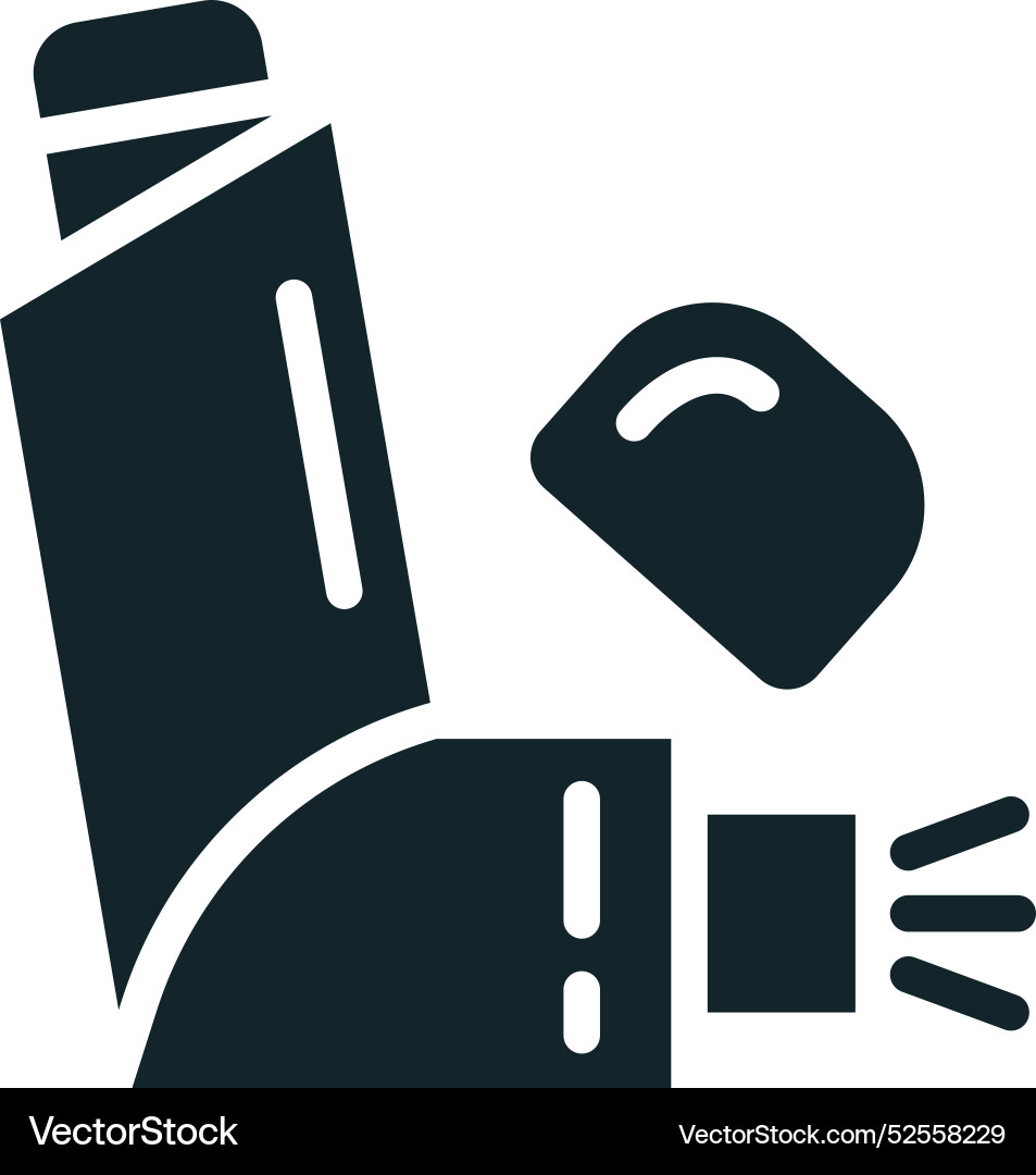 Asthma inhaler delivering measured dose Royalty Free Vector