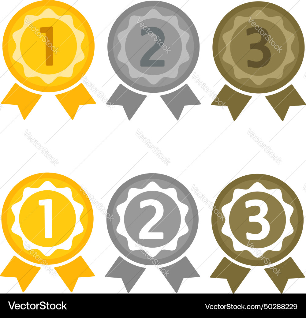 Award ribbons for 1st 2nd and 3rd place Royalty Free Vector