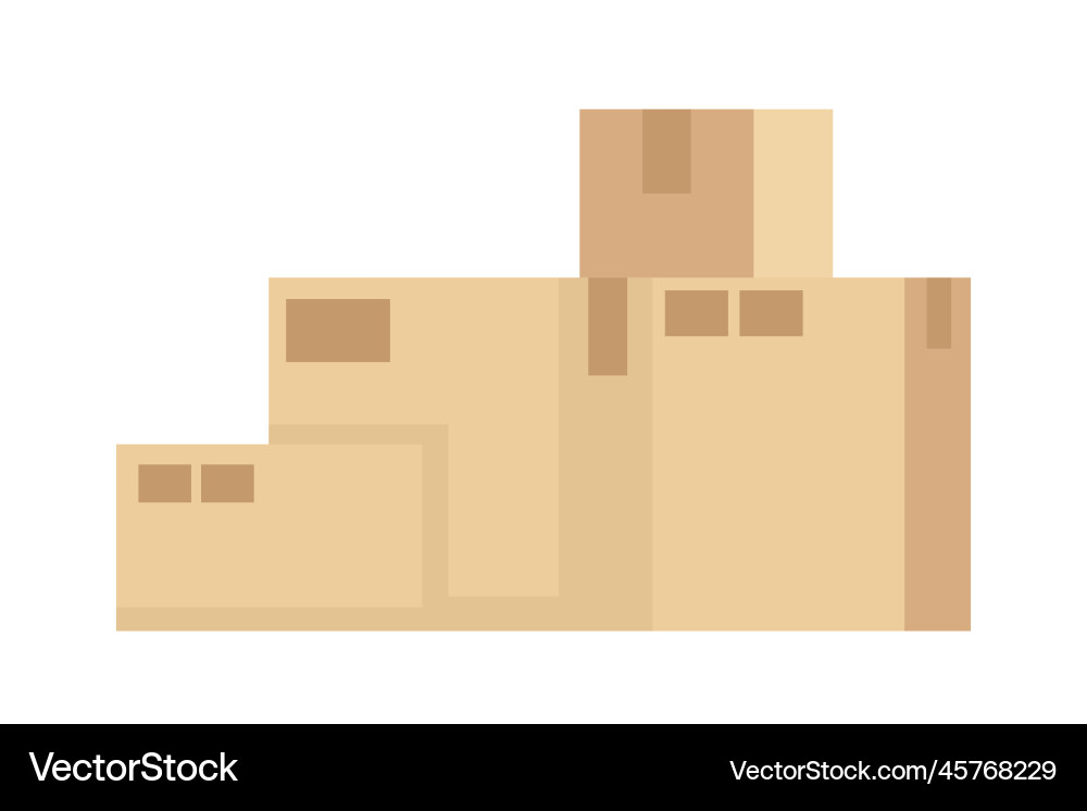 Cardboard Boxes Stack Delivery Royalty Free Vector Image