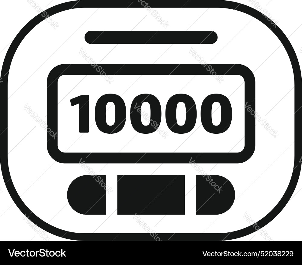 Electronic counter showing 10000 number icon Vector Image