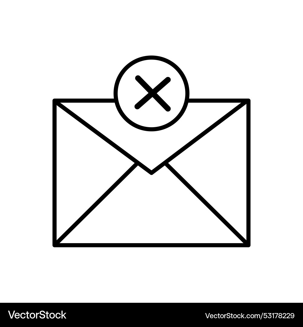 Envelope with cross icon delete letter sign Vector Image